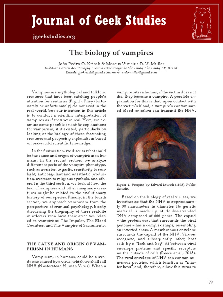 The Biology of Vampires | PDF | Virus | Vlad The Impaler