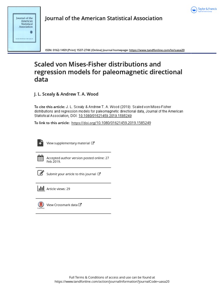 Scaled Von Mises-Fisher Distributions and | PDF | Regression Analysis ...