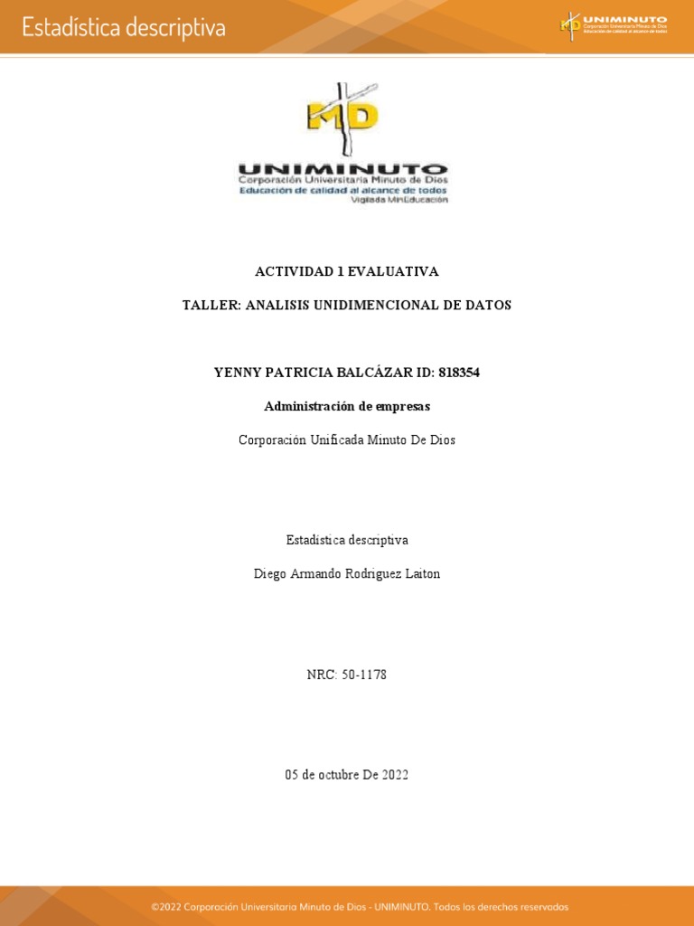 Taller Analisis Unidimencional de Datos | PDF | Business