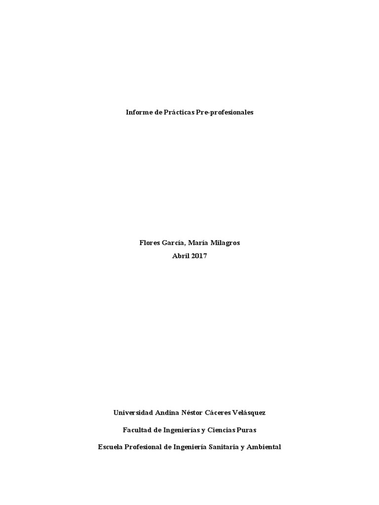 Informe de Practica Final 2017 MMFG | PDF | Saneamiento | Residuos Informe de Practica Final 2017 MMFG | PDF | Saneamiento | Residuos