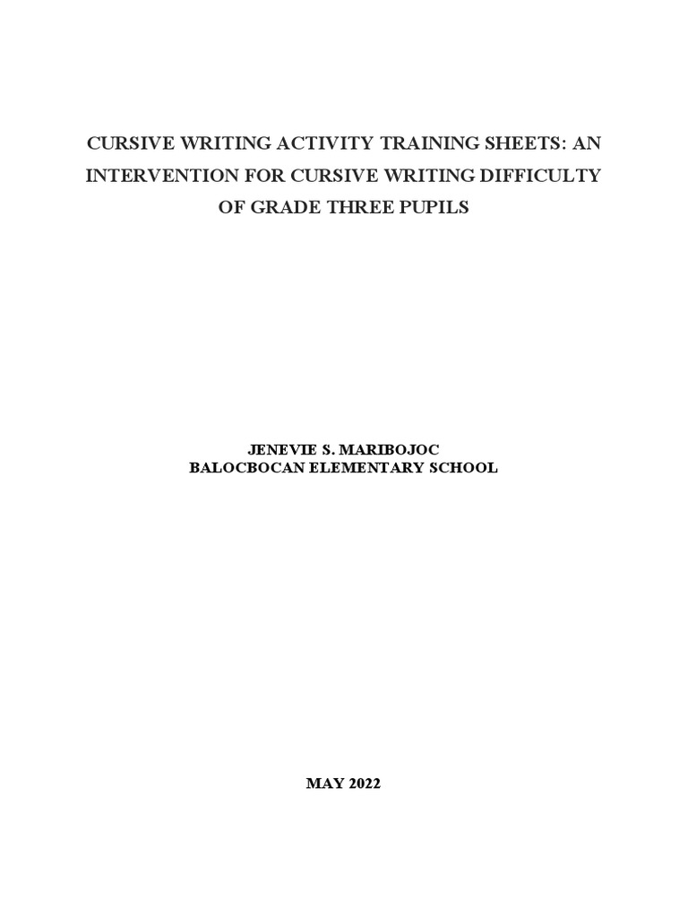 Cursive Writing Training for Grade 3 | PDF | Cognition | Methodology