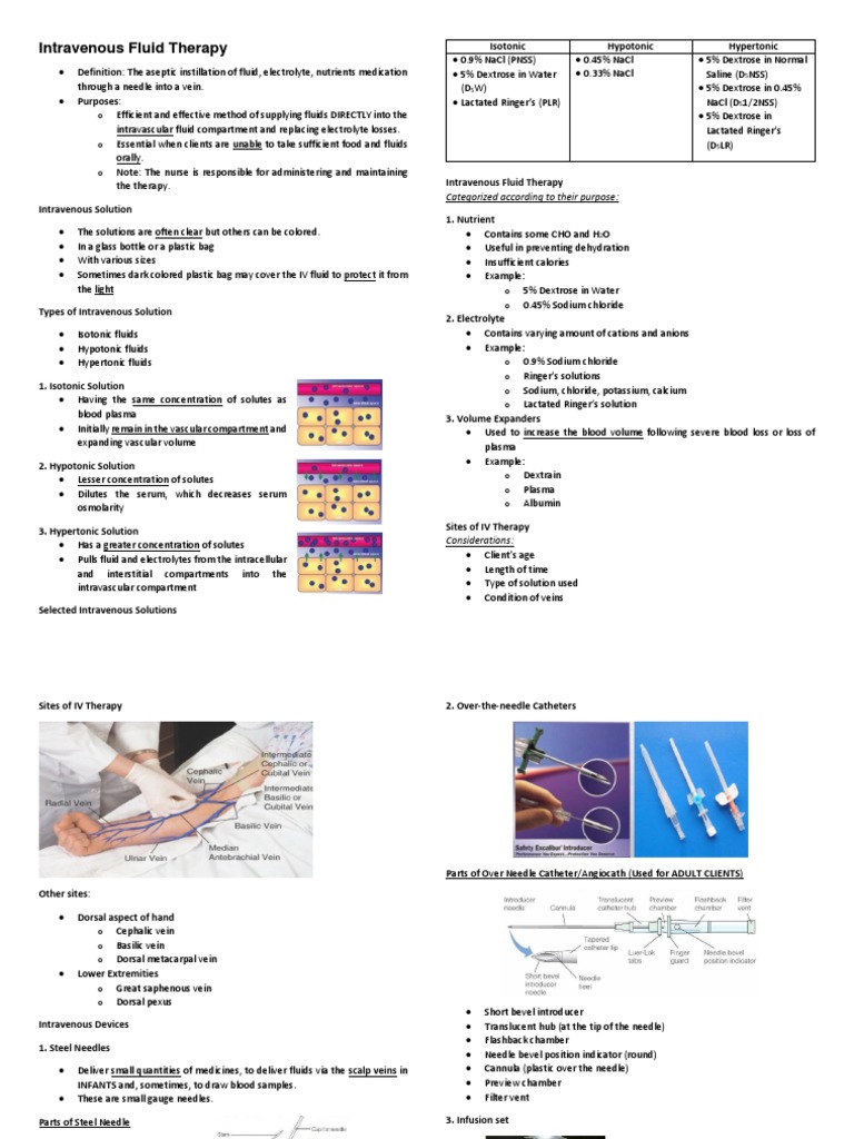 Intravenous Fluid Therapy Overview | PDF | Intravenous Therapy ...