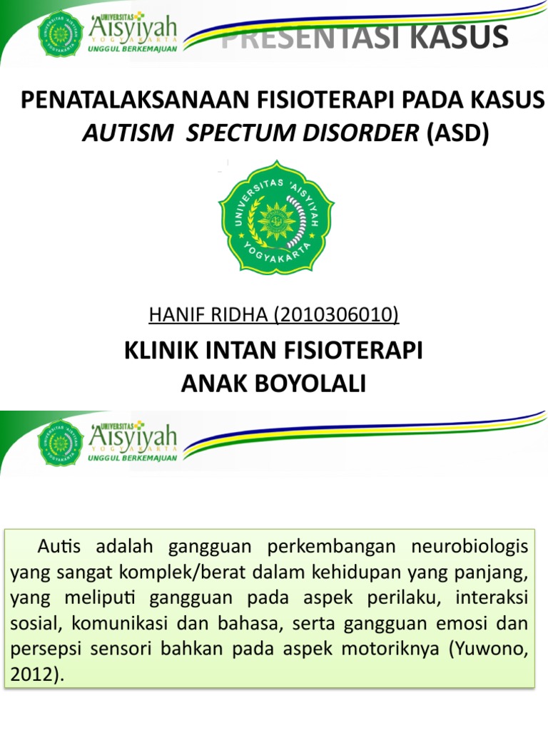 PENATALAKSANAAN FISIOTERAPI PADA KASUS AUTISM SPECTRUM DISORDER (ASD ...