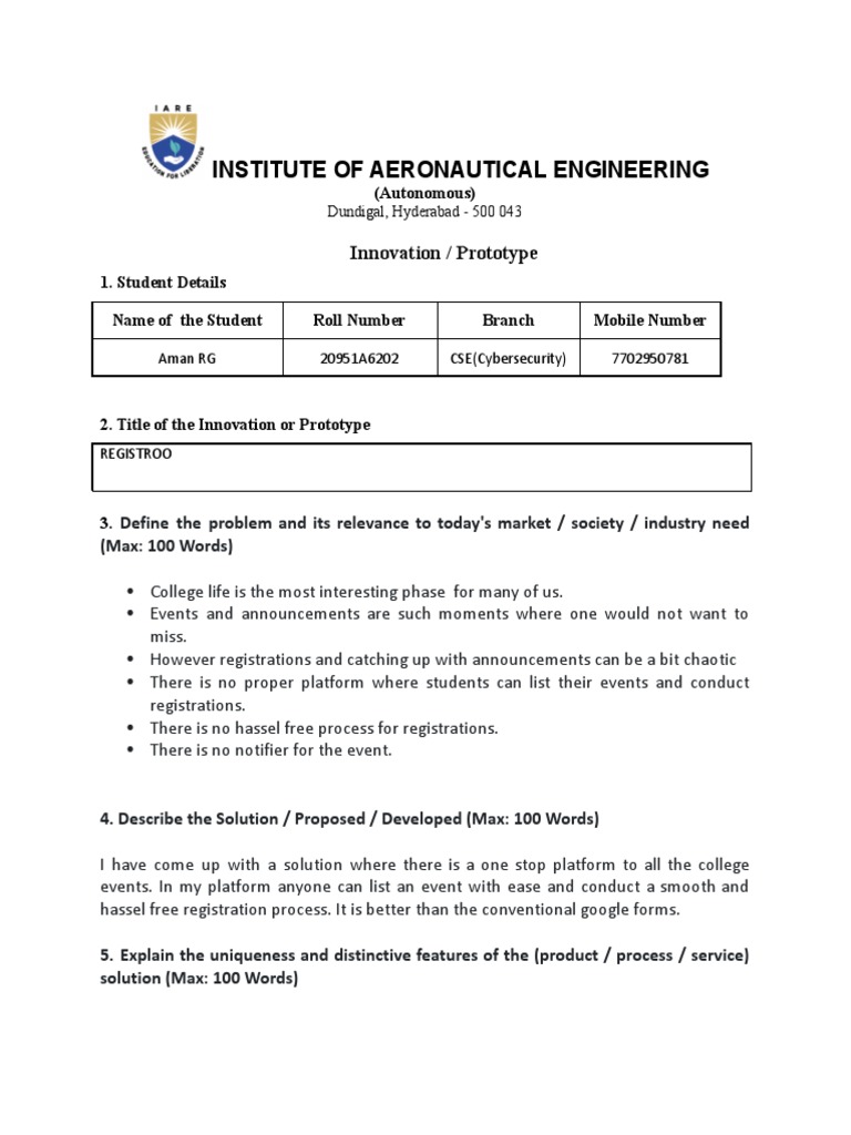 Idea Submission Form | PDF | Computing | Business