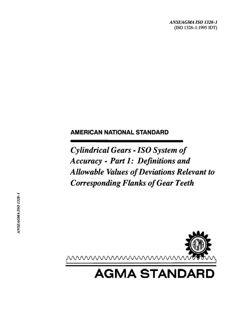 Iso 1328-Agma - Parte 1 | PDF | Engineering Tolerance | Accuracy And ...