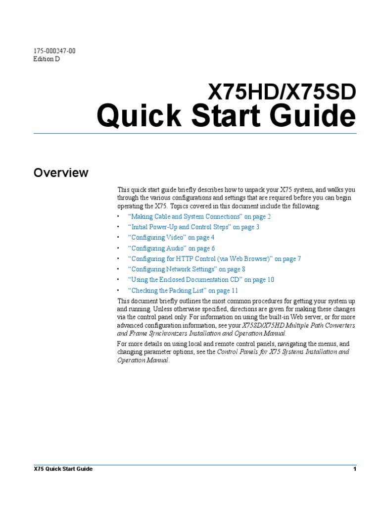 Manual Leitch XD75 HD | PDF | Ip Address | Computer Network