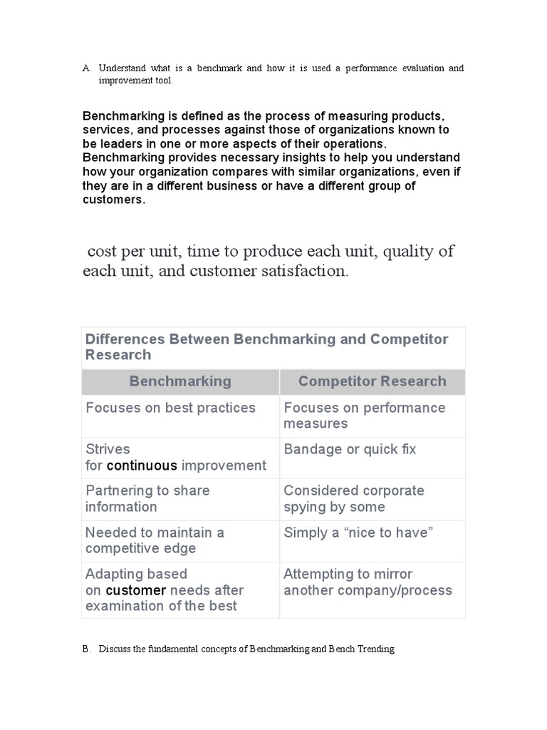 Understanding Benchmarking: A Step-by-Step Guide to the Benchmarking Process | PDF ...