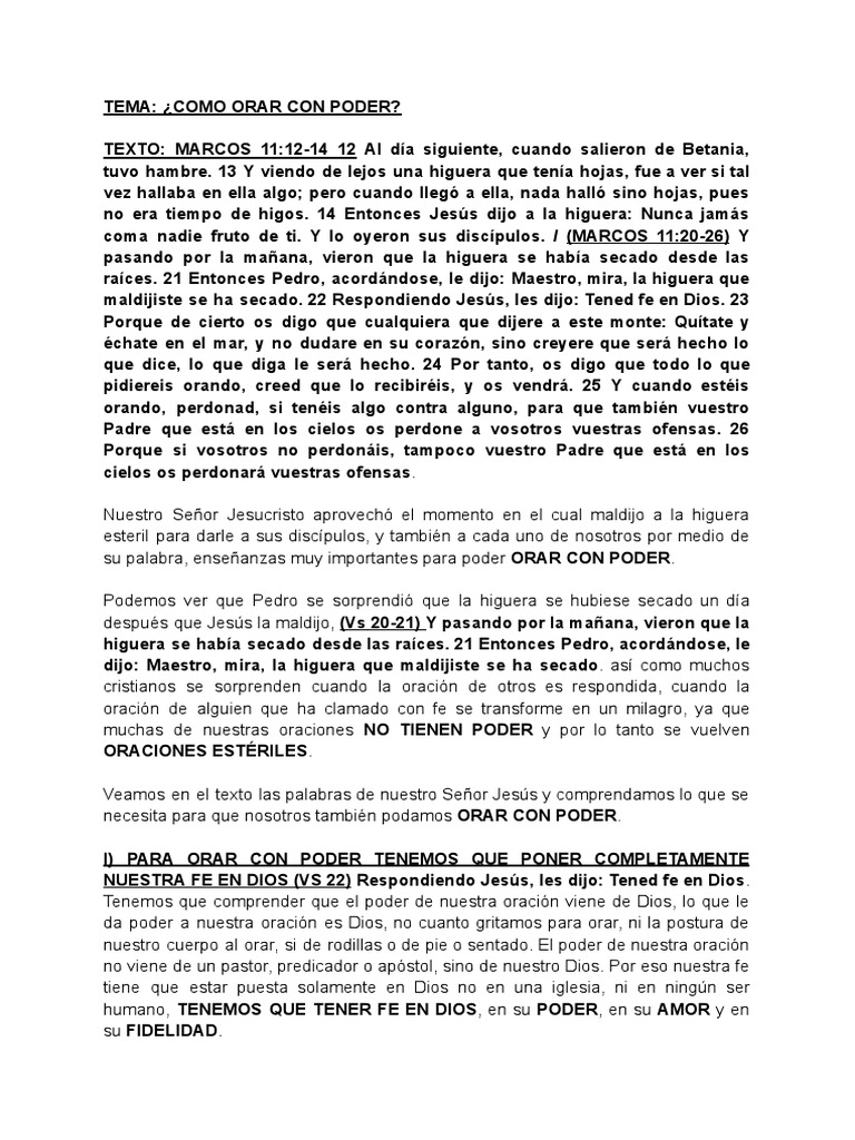 ¿Como Orar Con Poder | PDF | Oración | Jesús