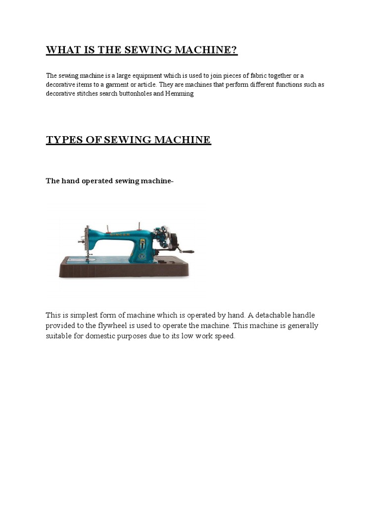 The Sewing Machine | PDF | Sewing Machine | Sewing