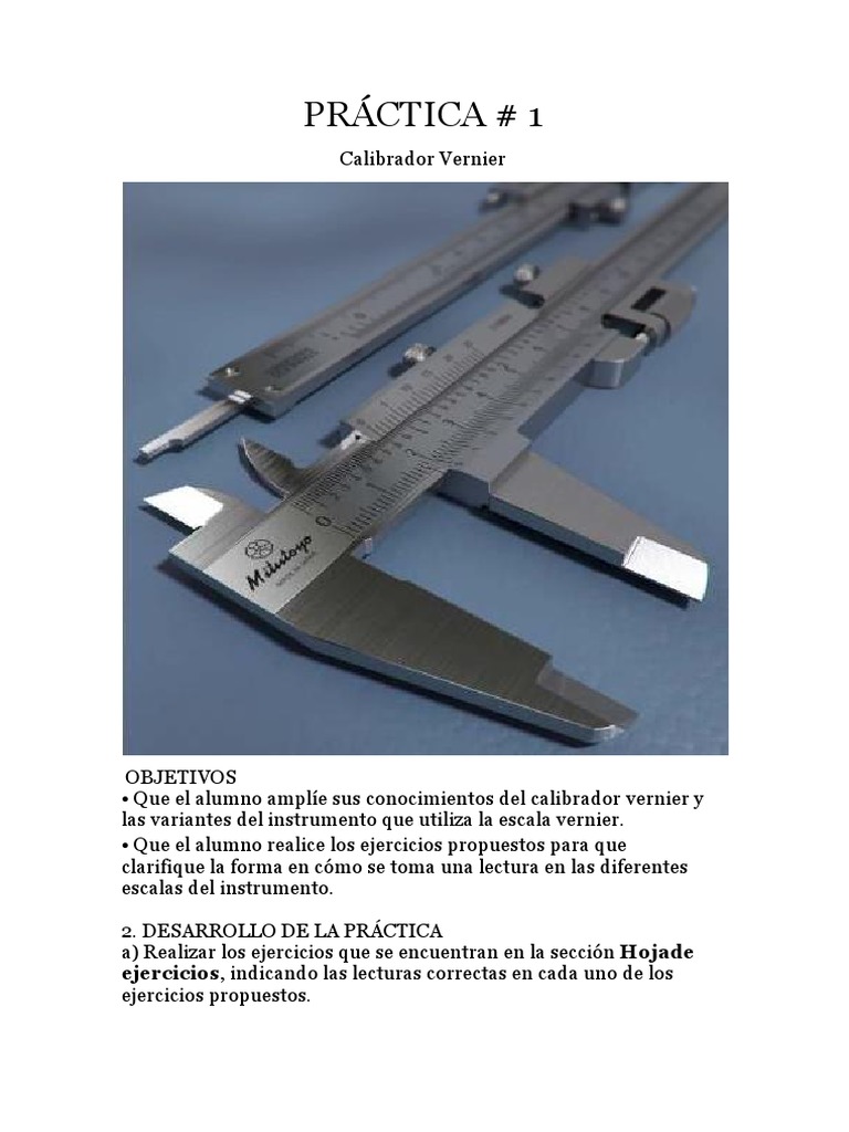 Lectura y Uso del Calibrador Vernier | PDF | Metrología