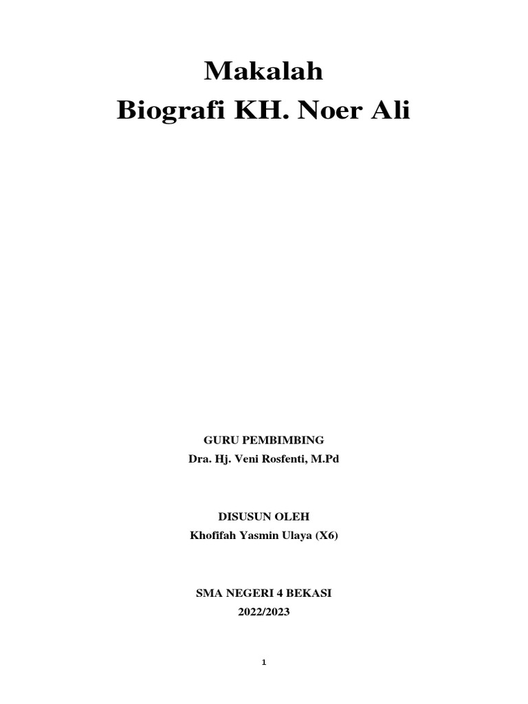 Makalah KH Noer Ali | PDF