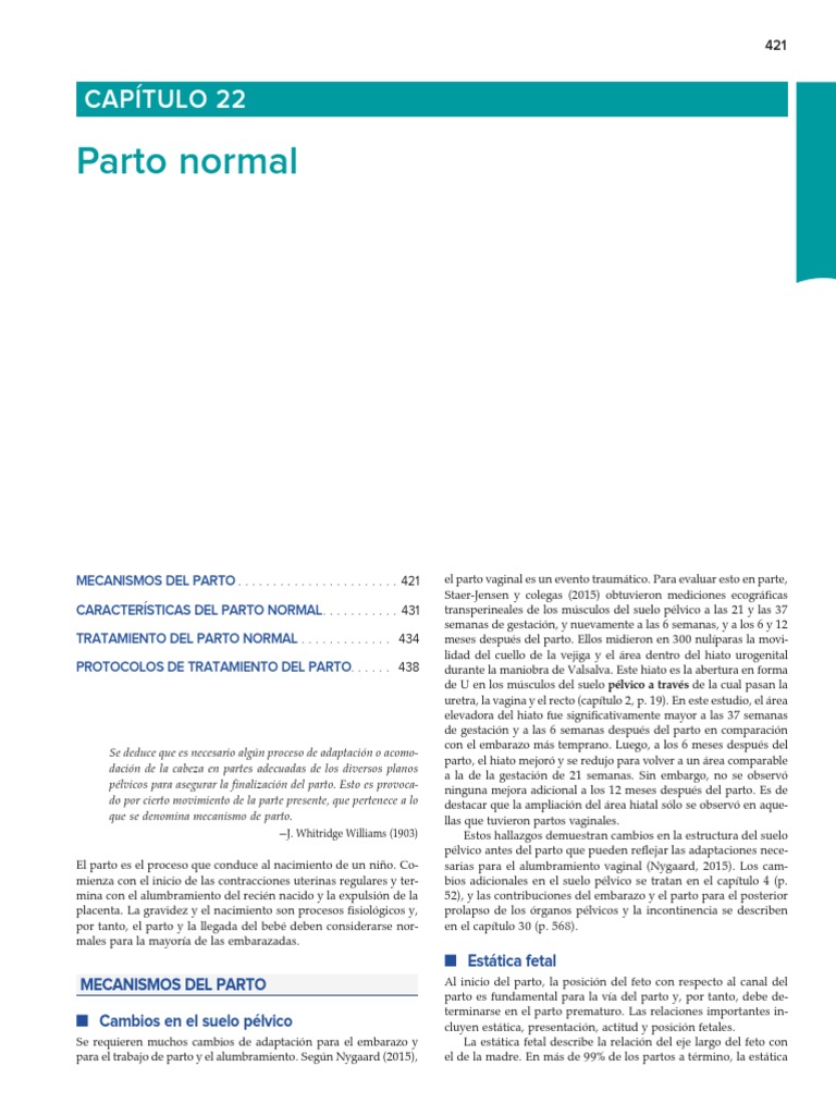 Mecanismos del Parto según Williams | PDF | Parto | El embarazo