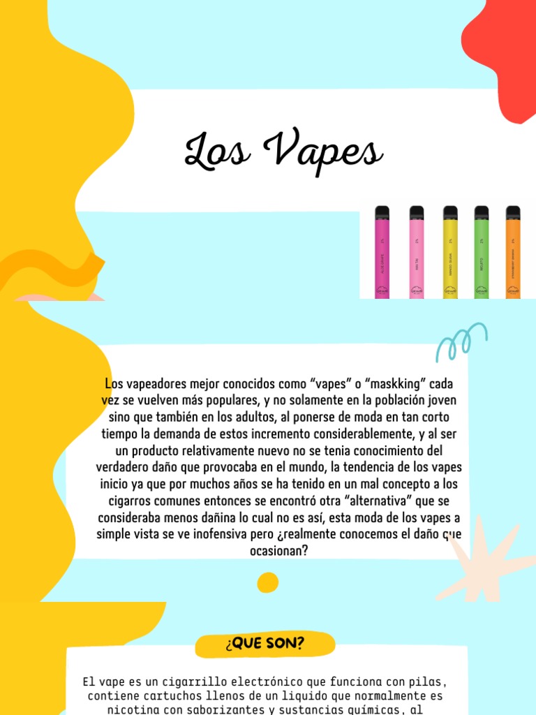 Efectos y riesgos de los vapes | PDF | Nicotina | Cigarrillo
