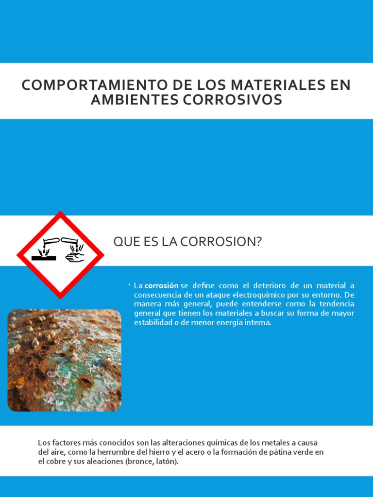 Comportamiento de Los Materiales en Ambientes Corrosivos | PDF ...