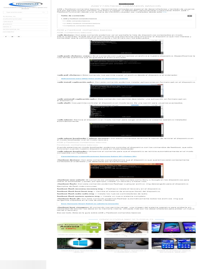 ADB y Fastboot Comandos Basicos. 2022 | PDF | Arranque | Android (sistema operativo)