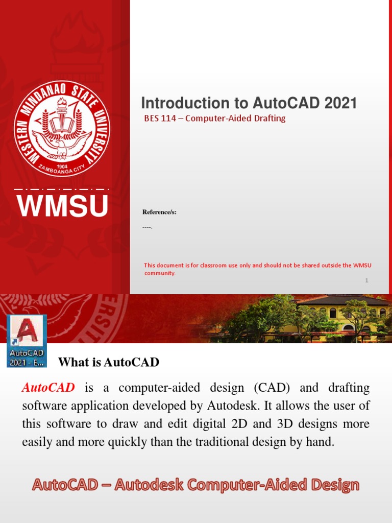 Lesson 1 - Introduction To AutoCAD | PDF | Auto Cad | Computer Aided Design
