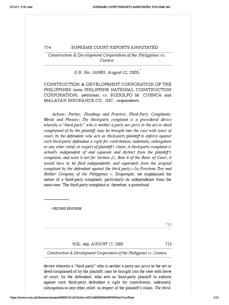 CDCP V Cuenca | PDF | Complaint | Lawsuit