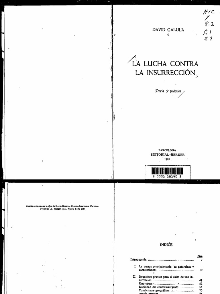 Galula, Lucha Contra La Insurreccion (1965) | PDF