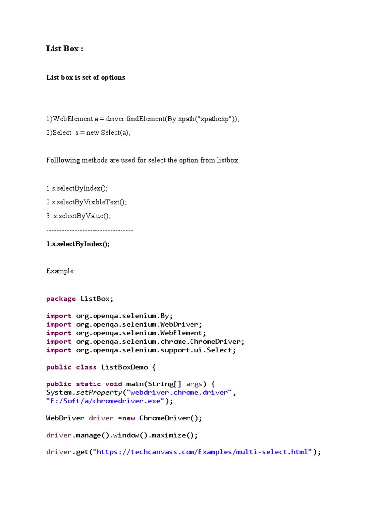 8.list Box | PDF | Html Element | Object Oriented Programming