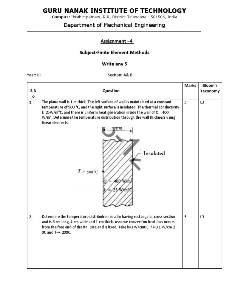 FEM Assignment 41 | PDF | Heat Transfer | Heat