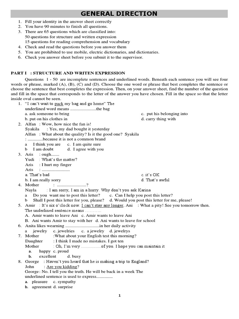 Soal Olimpiade Bahasa Inggris Smp 60 Pdf American Literature