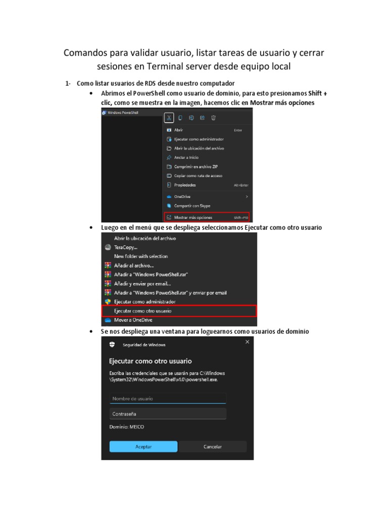 Manual para Validar Usuario RDS de Manera Local | PDF