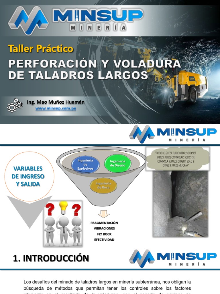 Pervol Subterránea Taladros Largos - MINSUP | PDF | Perforación | Minería
