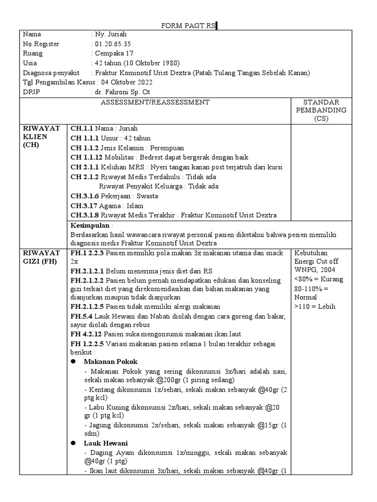 FORM PAGT Ny. Juriah KC 2 Fraktur | PDF