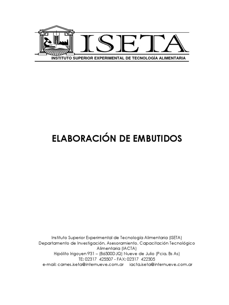 ISETA - Elaboración de Embutidos - 2008 | PDF | Carne | Curado ...