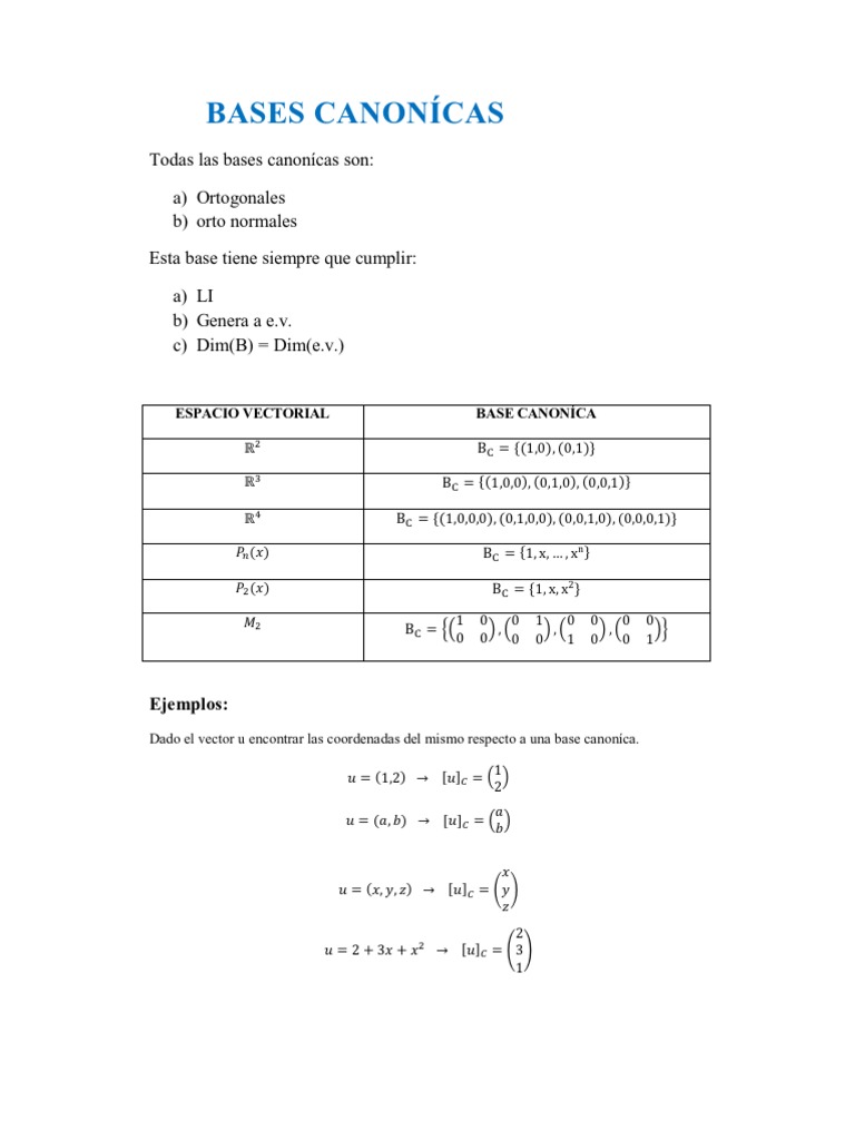 Bases Canonícas | PDF