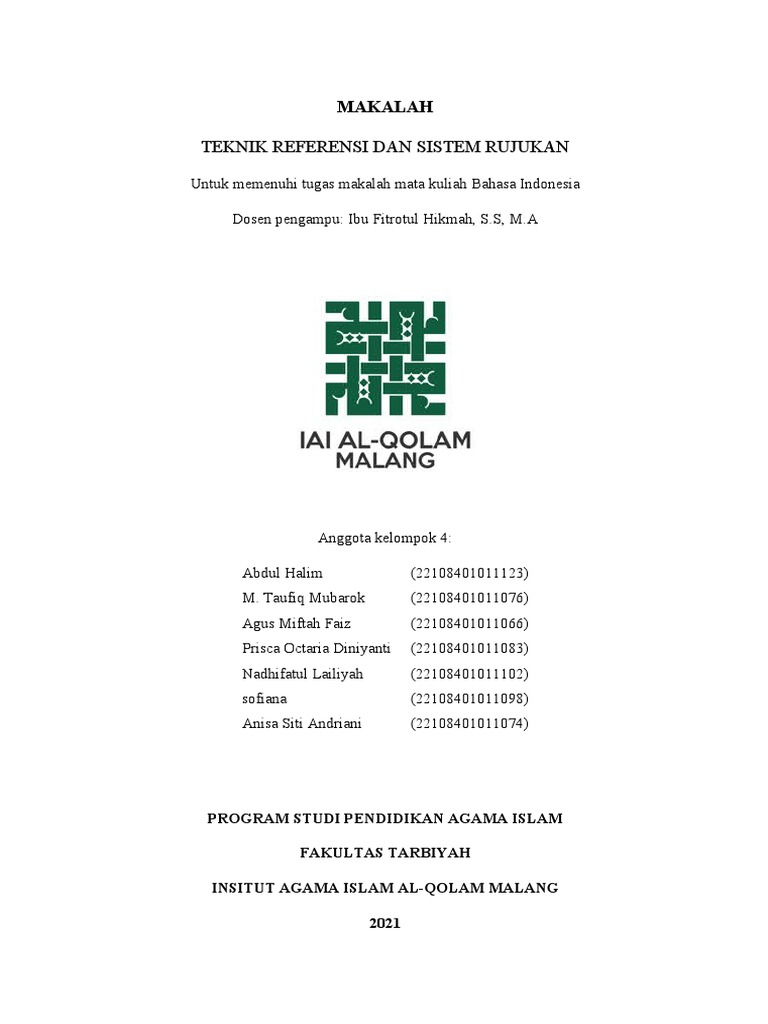 MAKALAH Bindo Referensi Dan Rujukan Revisi 2 21 | PDF