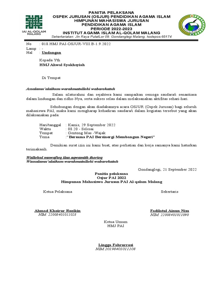 Undangan HMJ Prodi Lain..... | PDF