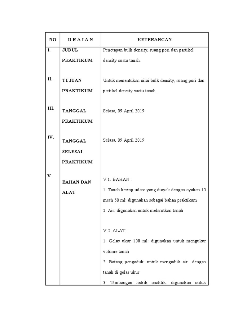BULK DENSITY REVISI Baru | PDF