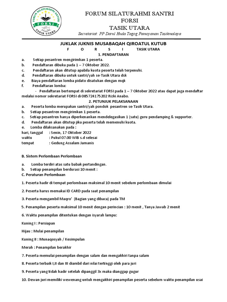 Juknis MQK 2022 | PDF