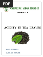 Chemistry Investigatory Project: Acidity in Tea Leaves | PDF