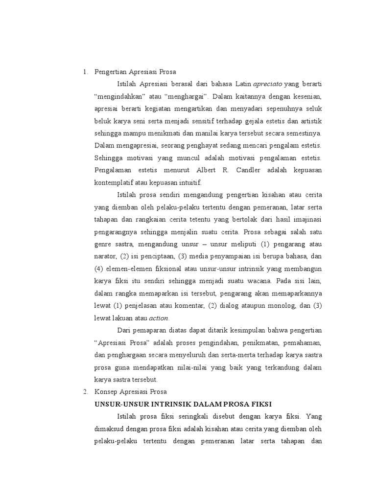 Pengertian Apresiasi Prosa | PDF | Filsafat