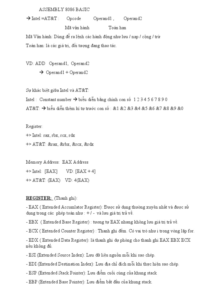 Assembly 8086 Basic | PDF