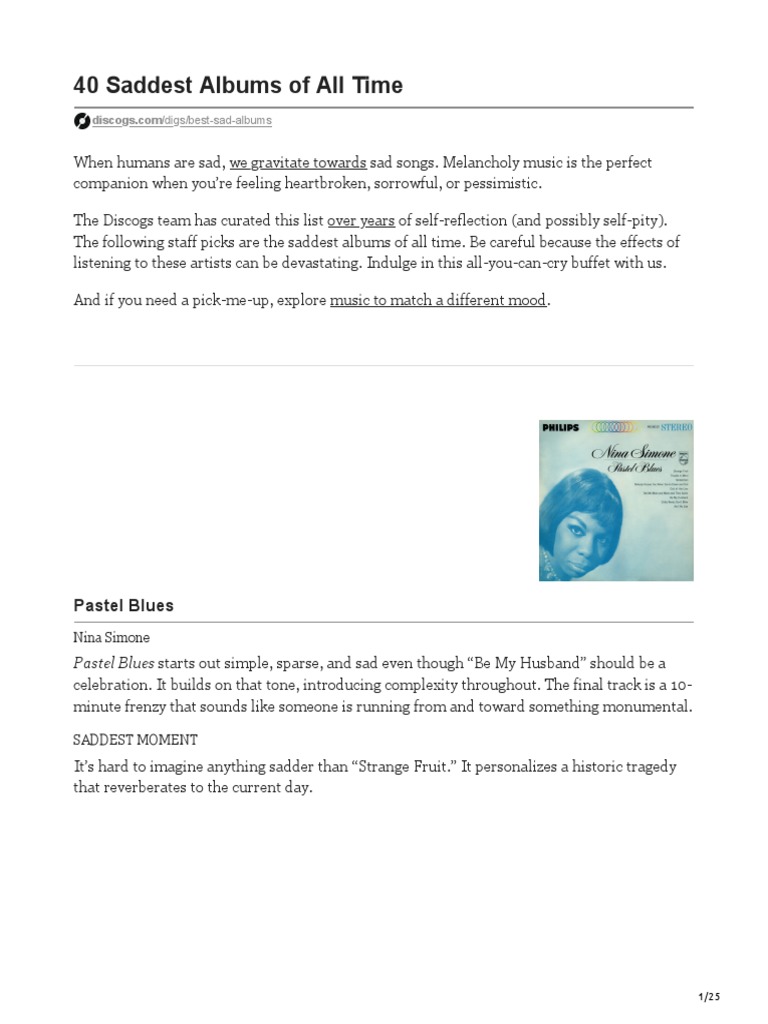 40 Saddest Albums of All Time | PDF