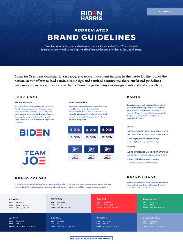 Branding HQ Biden Harris Brand Guidelines UPDATED 081320 Compressed ...