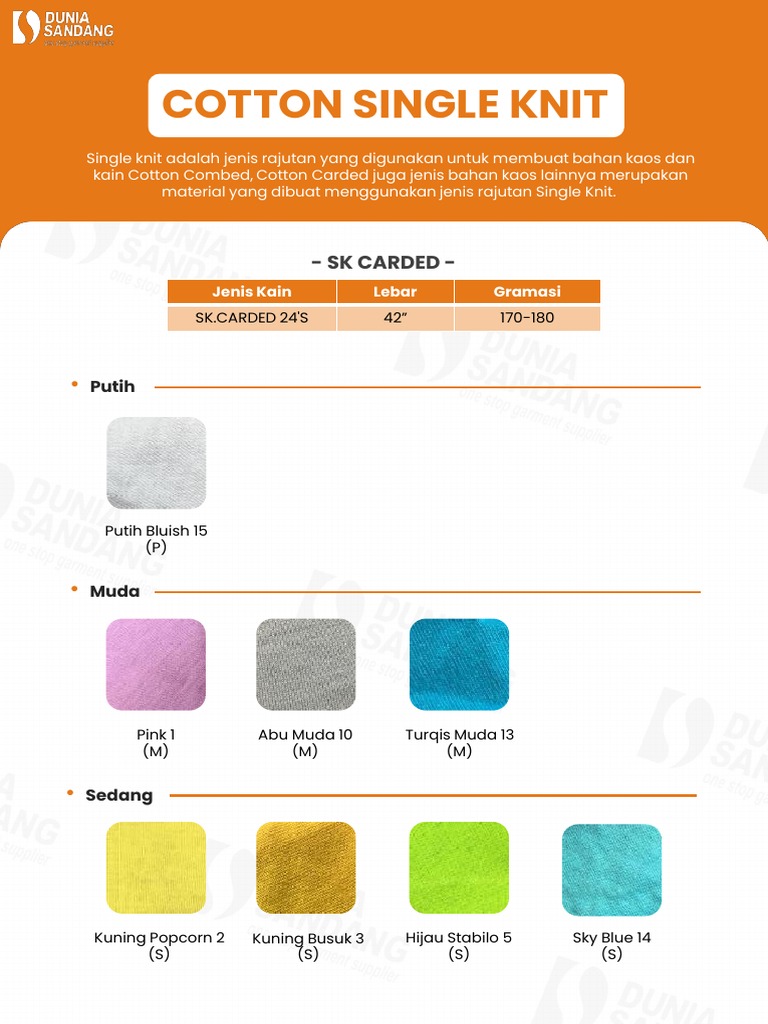 Cotton Single Knit Fabric Guide | PDF
