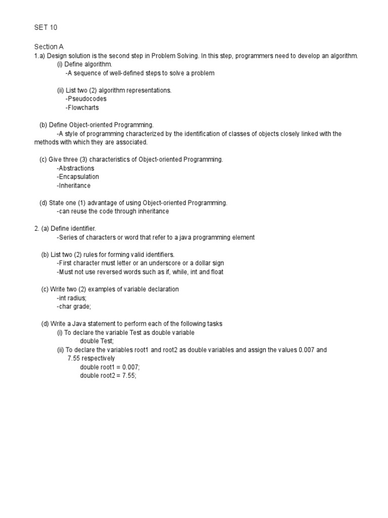 Set 10 Pdf Variable Computer Science Computer Programming 5082