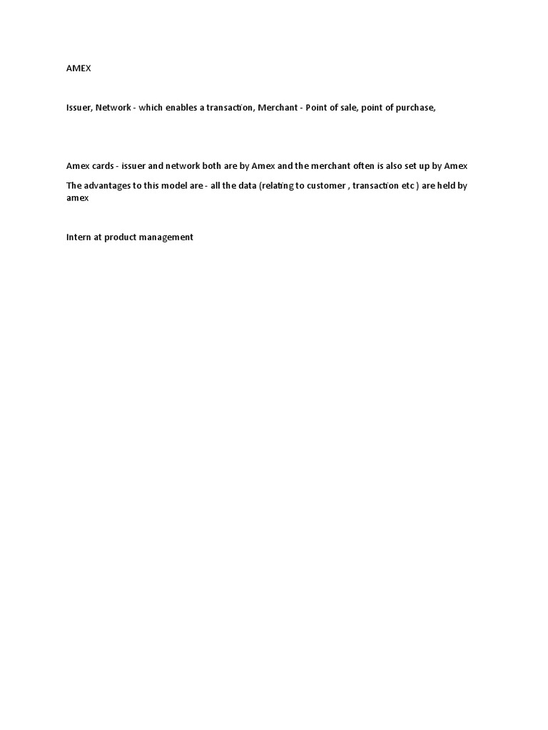 Amex Transaction Model Overview | PDF