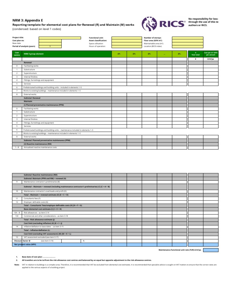 NRM 3 - Appendices e and F | PDF | Net Present Value | Civil Engineering