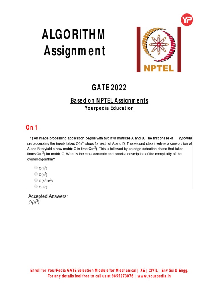 Algorithms Assignment | PDF