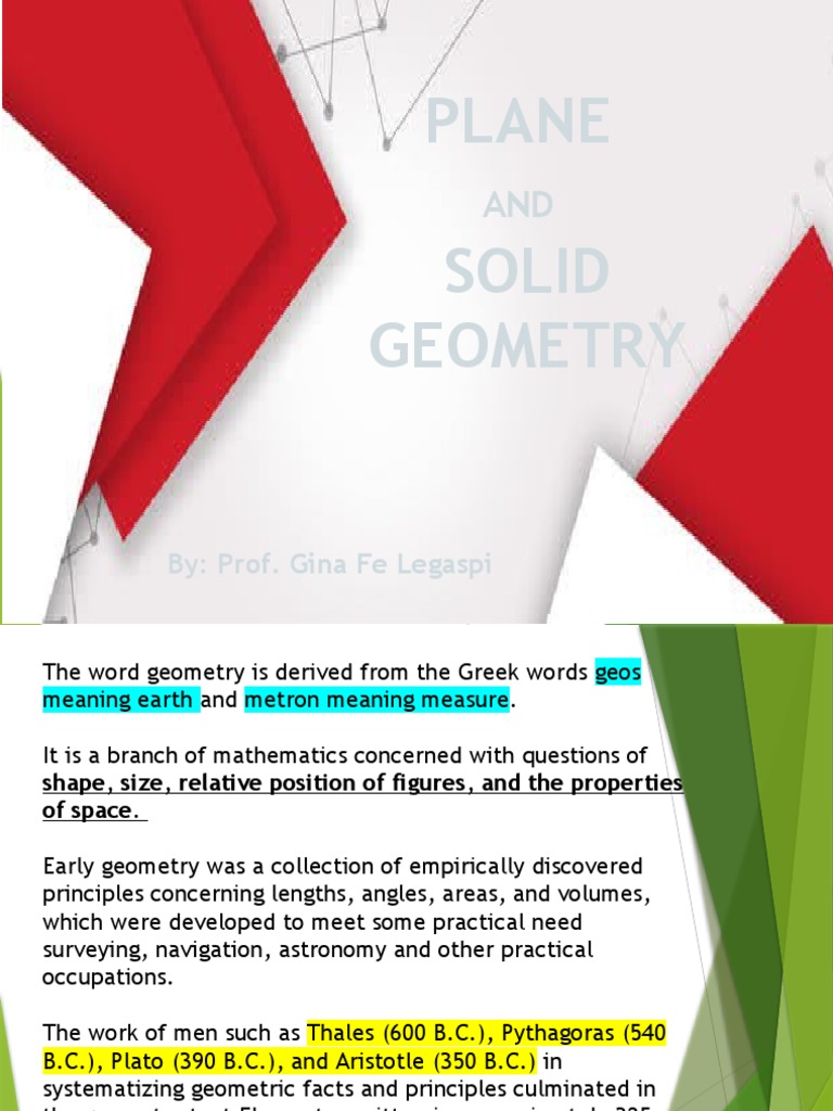 Plane and Solid Geometry - 1 | PDF | Polygon | Geometry