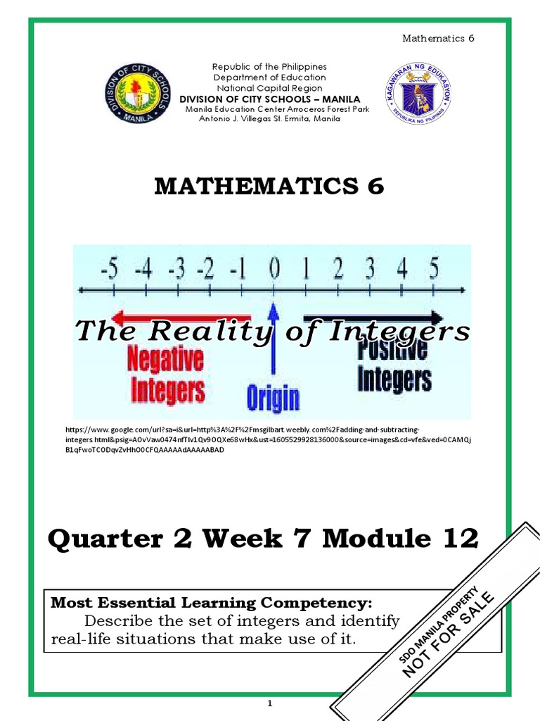 MATH-6 Q2 Mod12 | PDF | Numbers | Mathematical Objects