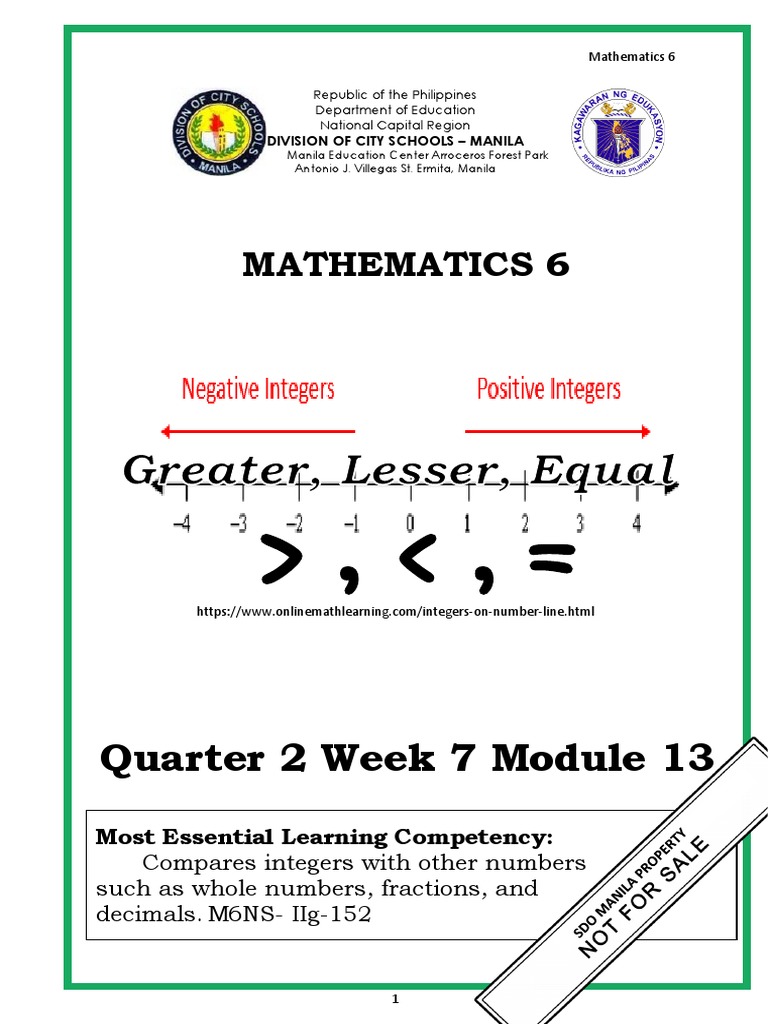 MATH-6 Q2 Mod13 | PDF | Numbers | Encodings