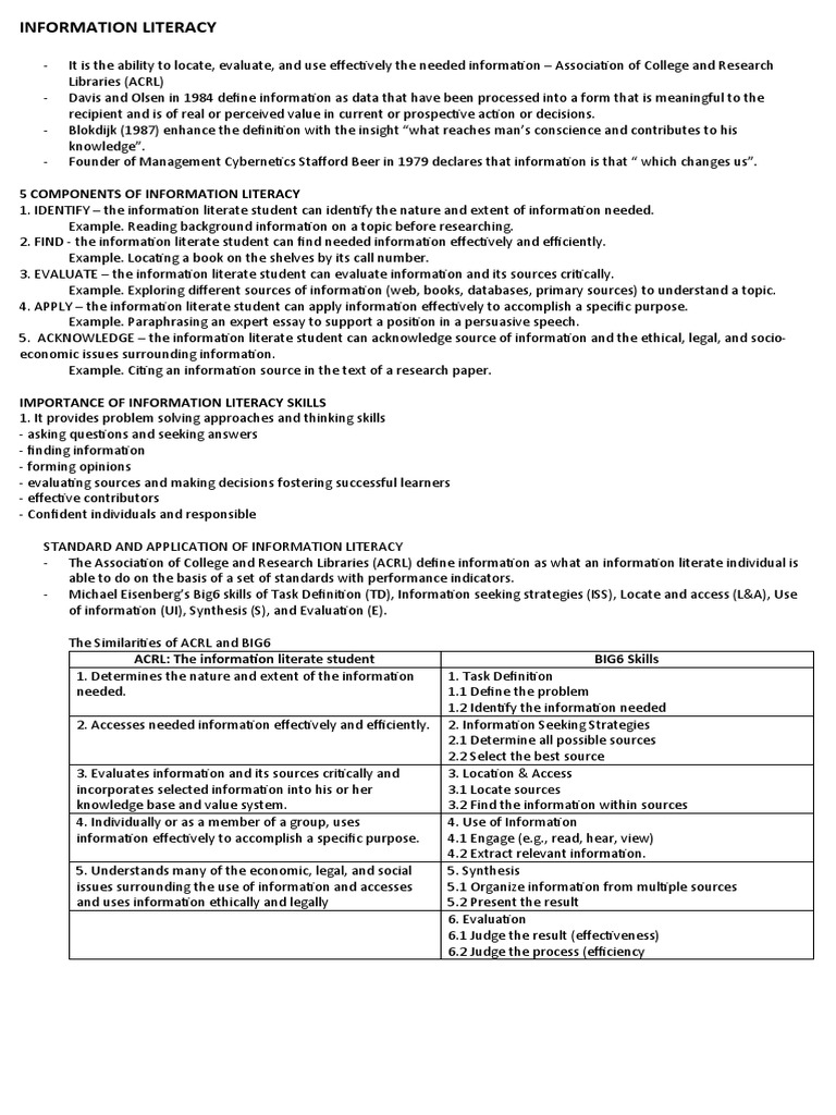 Information Literacy | PDF | Information Literacy | Information