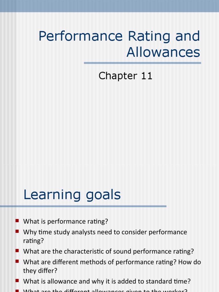 Westinghouse Performance Rating Overview | PDF | Time | Science
