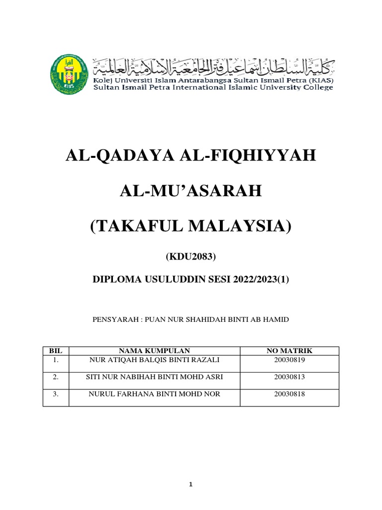 QADAYA MU'ASARAH (Group) Copy Copy 2 | PDF